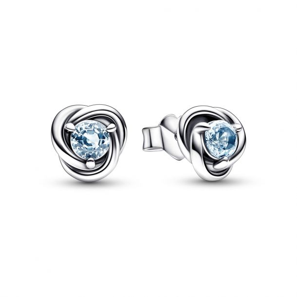 Pandora March Sea Aqua Blue Eternity Circle Stud Earrings | REEDS Jewelers