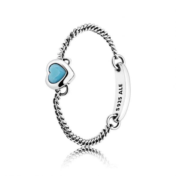 PANDORA Spirited Heart Ring, Cyan Blue Crystal | REEDS Jewelers