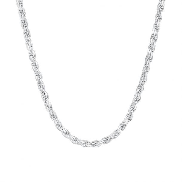Sterling Silver Diamond-Cut Rope Chain Necklace 5mm, 22 Inches | REEDS ...