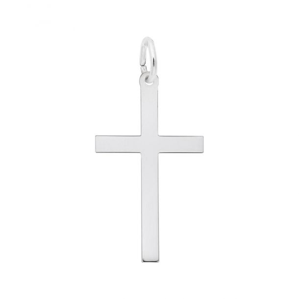 Sterling Silver Large Plain Cross Flat Charm | REEDS Jewelers