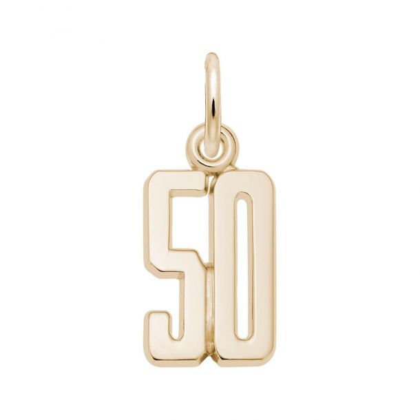 Yellow Gold That's My Number 50 Charm | REEDS Jewelers