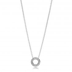 Pandora Hearts of Pandora Necklace, Clear Cubic Zirconia | REEDS Jewelers