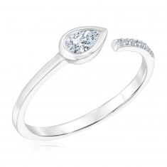 White Gold and Pear Diamond Deconstructed Ring 1/5ctw | REEDS Jewelers