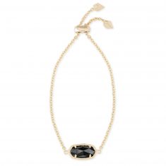 Kendra Scott Elaina Adjustable Chain Bracelet in Black | REEDS Jewelers
