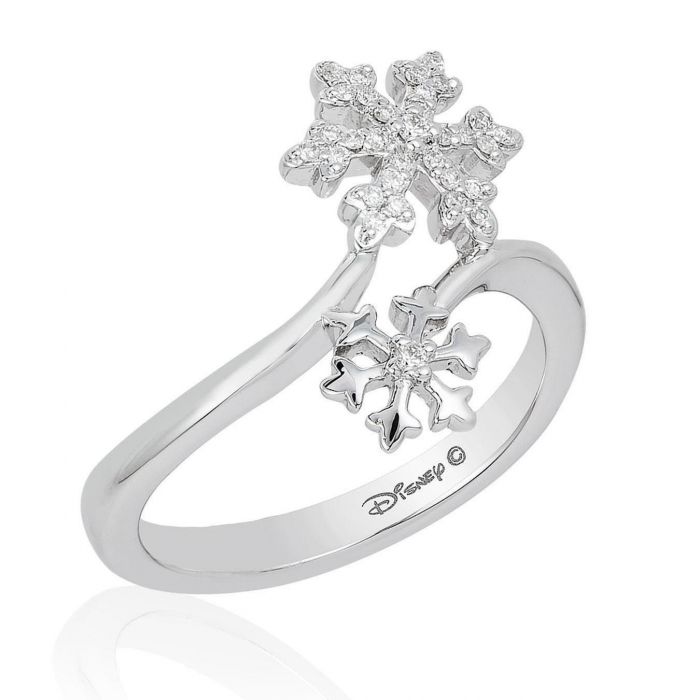Enchanted Disney Fine Jewelry Elsa's Snowflakes Diamond Bypass Ring 1 ...