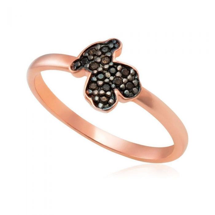 TOUS Bear Black Spinel Rose Gold-Plated Ring - Size 7 | REEDS Jewelers