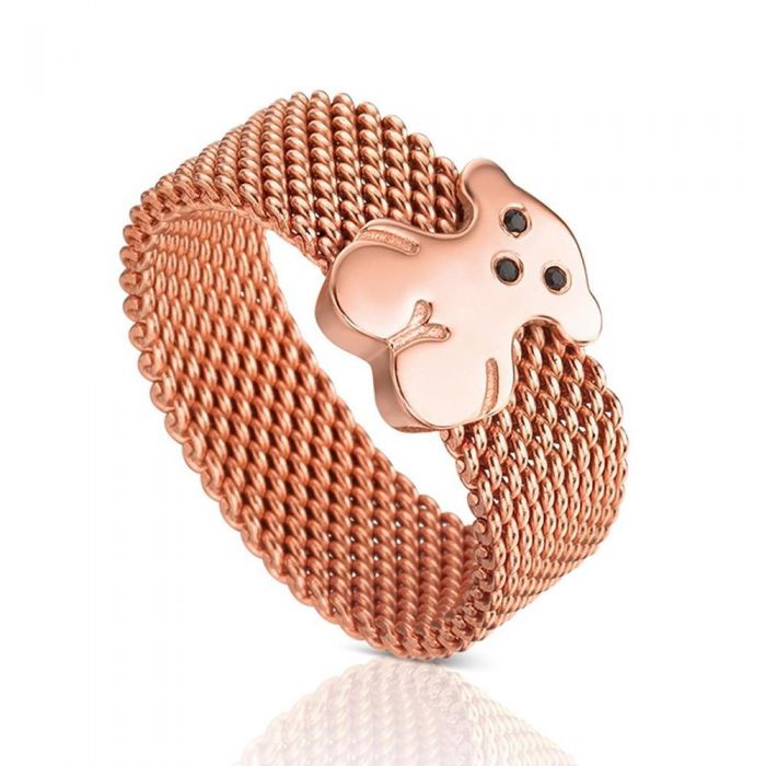 TOUS Bear Rose Gold-Plated Sterling Silver Mesh Ring - Size 6 | REEDS ...